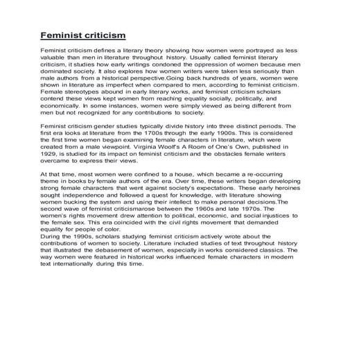 Feminist criticism | DOCX