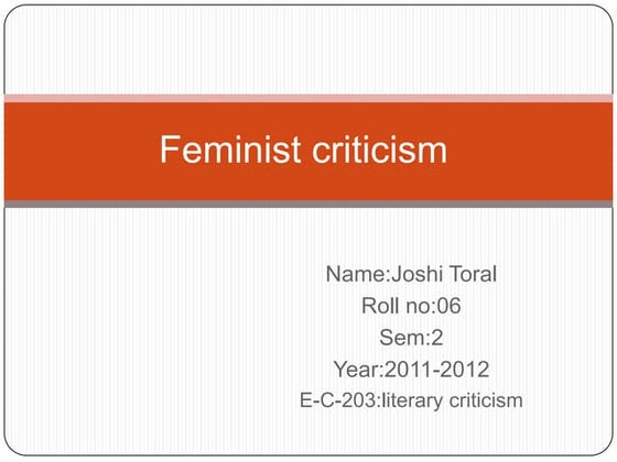 Feminist criticism | PPT