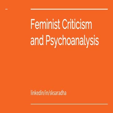 Feminist criticism and psychoanalysis | PPTX