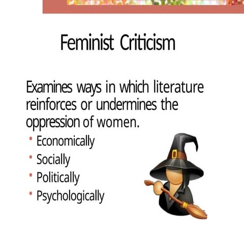 feminist criticism PPT in English literature | PPTX