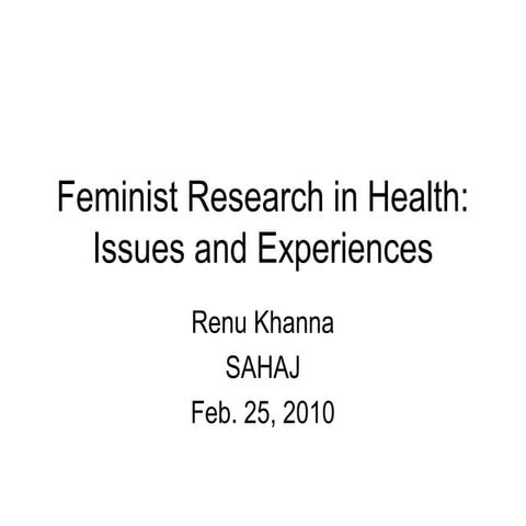 Feminist research in health | PPT