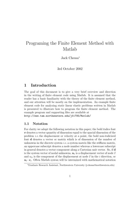 Manual For The Matlab Program To Solve The 2d Truss Pdf Science