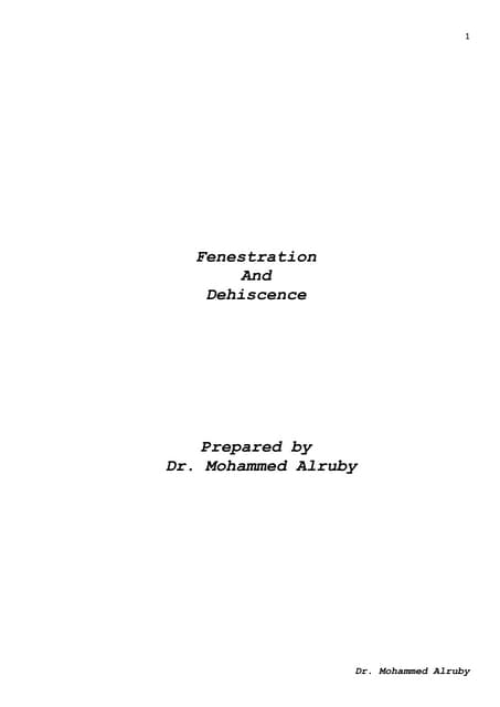Fenestration and dehiscence | PPTX | Dental Health | Diseases and ...