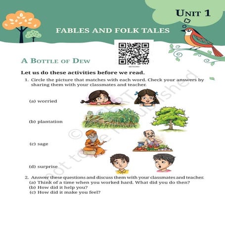 Class 6 English Chapter 1 Fables and Folk Stories | PDF