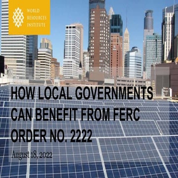 How Local Governments Can Benefit from FERC Order No. 2222 | PPTX