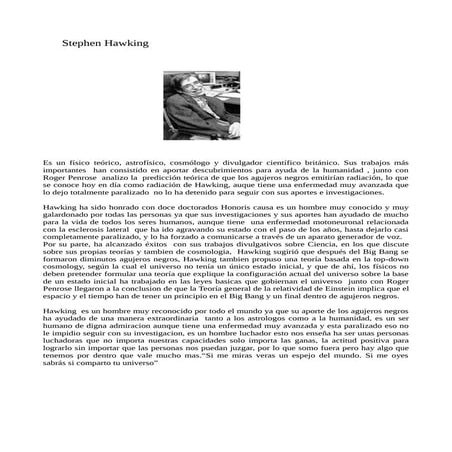 Biografía de Stephen hawking | PPTX