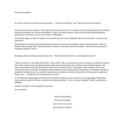 Ferma animalelor | PDF