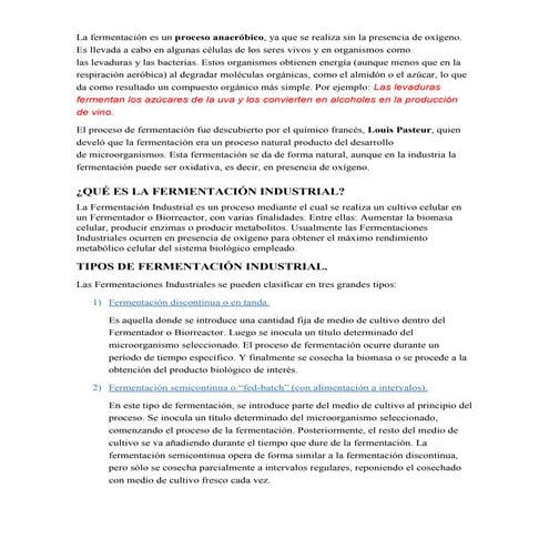 Comprehensive Overview of Industrial Fermentation Processes and ...