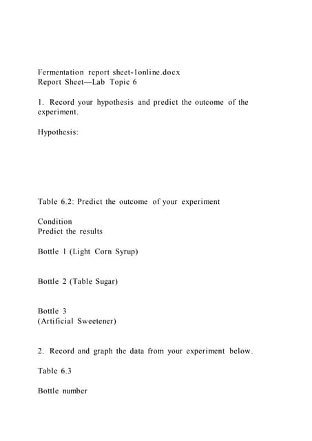Lab topic 6 alcoholic fermentationwritten by nickie cauthen | DOCX