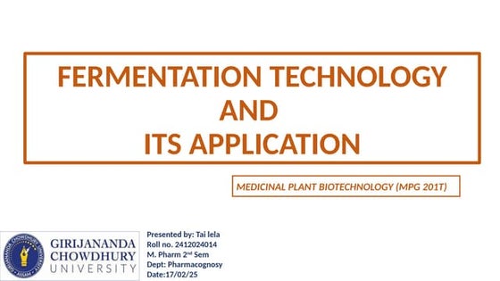 UNIT 6 Fermentation technology, Fermenters, Study of Media, types of ...