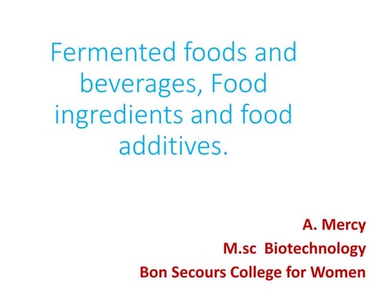 Introduction to Food Ingredients | PDF