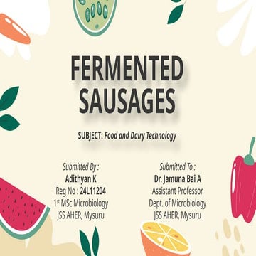 Fermented Sausages_ Food and dairy technology | PPTX