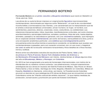 Biografia de fernando botero | DOC