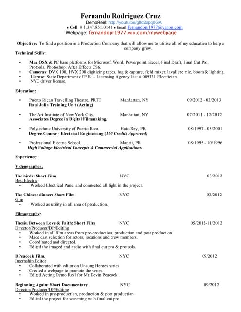 Aldo Dominic resume tv | PDF