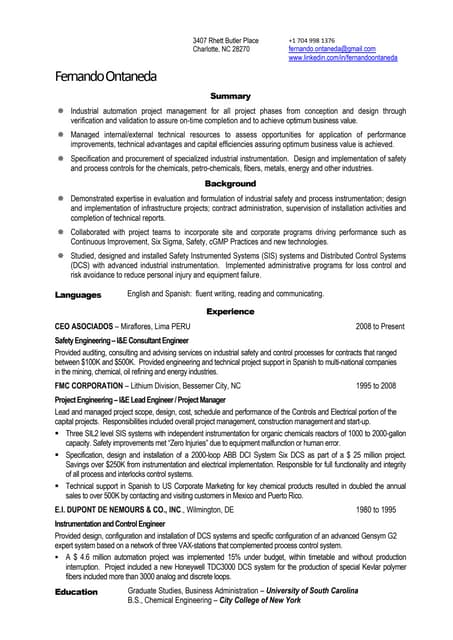 Fernando Ontaneda CV | PDF