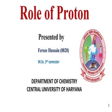 Role of proton | PPT