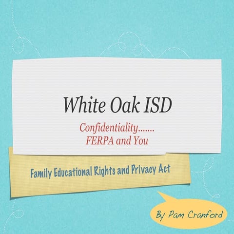 Confidentiality FERPA Training | PDF