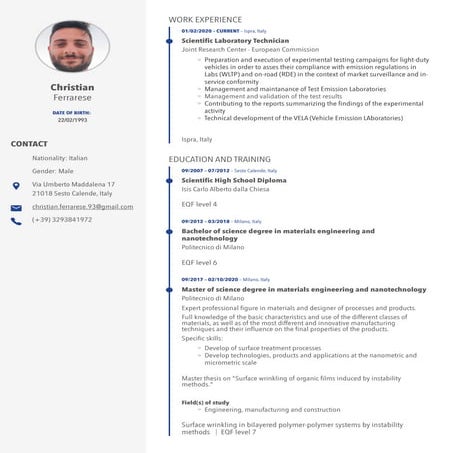 Ferrarese Christian CV | PDF