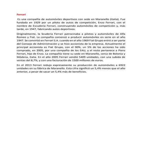 Scuderia Ferrari | Historia Enzo Ferrari | PDF