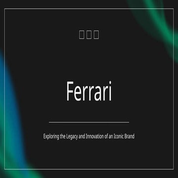 Ferrari ppt histoy of ferrari traits of cars | PPTX