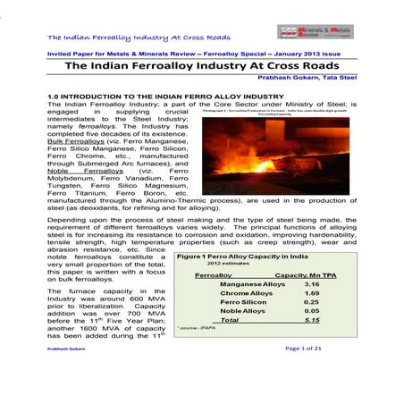 The Indian Ferroalloy Industry At Cross Roads | PDF