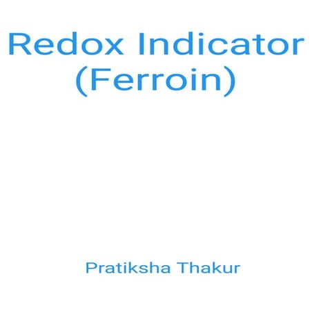 Ferroin as a Redox Indicator | PDF