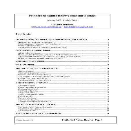 Ferry boats and Fossil Fish - Featherbed Nature Reserve Knysna | PDF