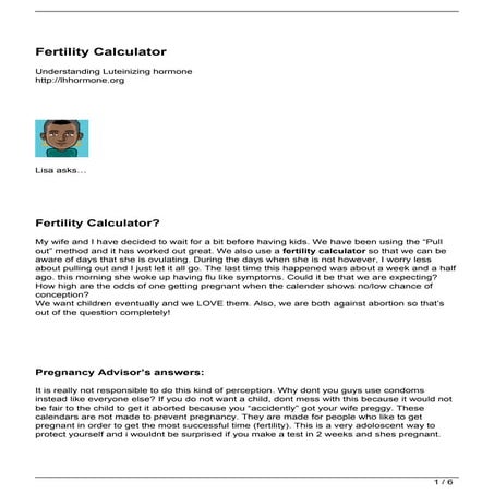 Fertility Calculator | PDF