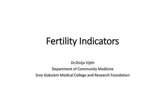 Measures of fertility | PPT | Infertility | Reproductive Health