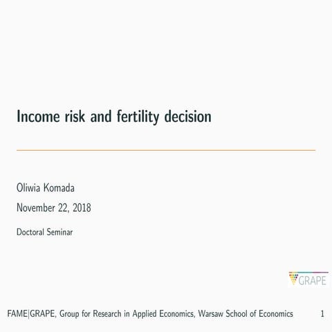 Income risk and fertility decision | PDF