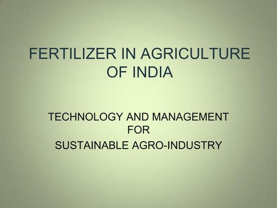 Investigatory project on fertilizer | PDF