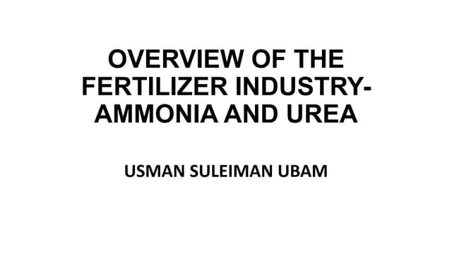 Urea manufacturing process | PPTX