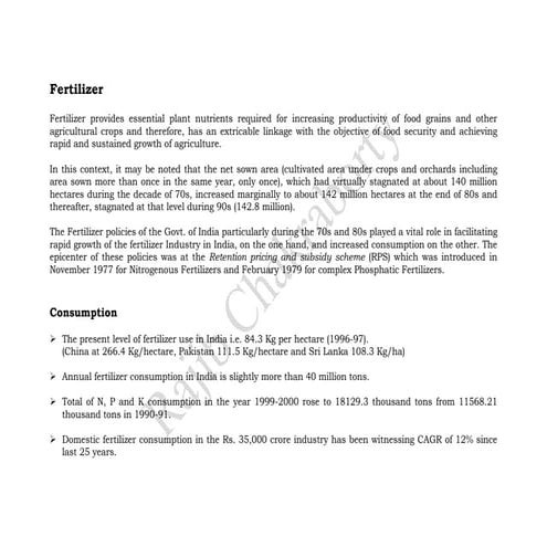 Indian Fertilizer Consumption pattern - 2001 | PDF