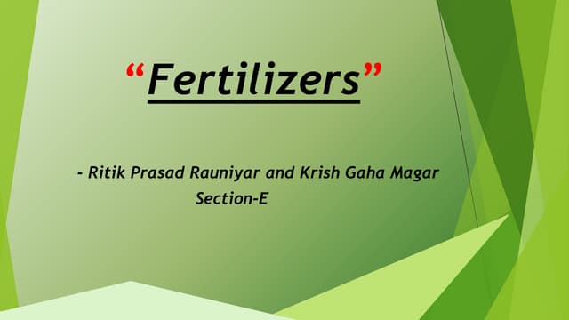 Investigatory project on fertilizer | PDF