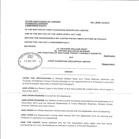 FES Liquidation Order | PDF