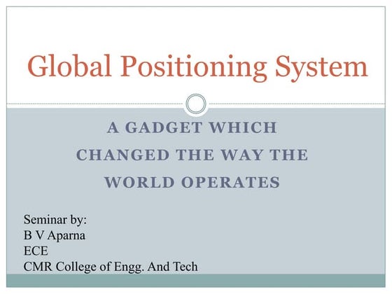 DIFFERENTIAL GPS (DGPS) | PPT