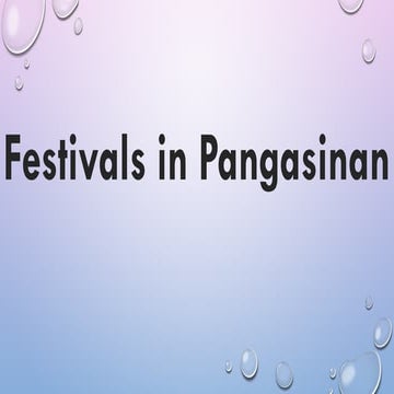 Festivals (REGION 1) Philippines | PPTX