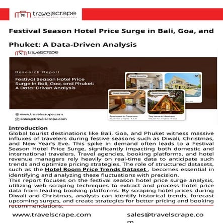 Festival Season Hotel Price Surge in Bali, Goa, and Phuket A Data ...