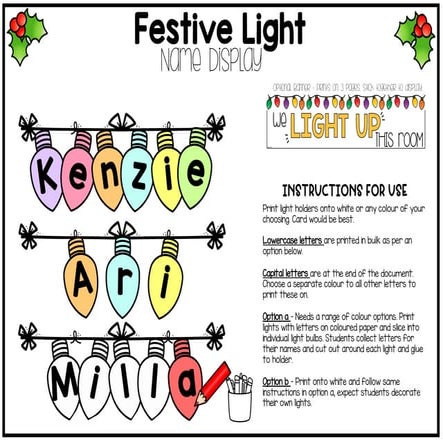 Festive-Light-Name-Display. Luces de Navidad | PDF