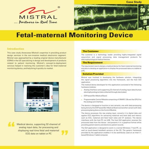 Fetal-maternal Monitoring Device : Case Study | PDF