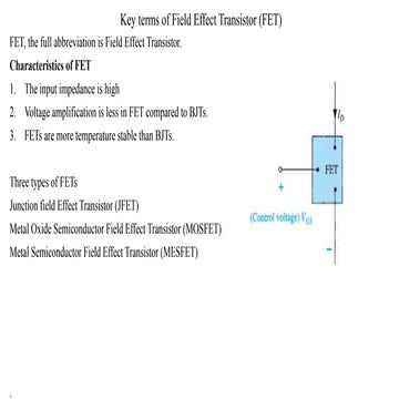FET basics MUSFET JFET _ All type fet here | PPTX
