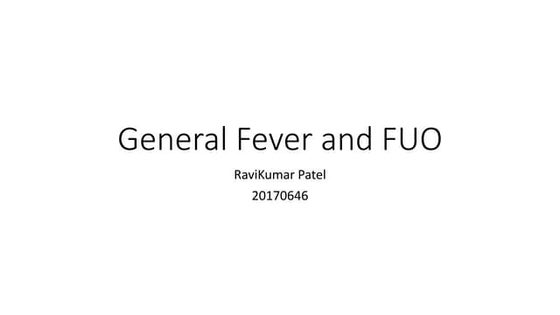 Fever | PPTX | Infectious Diseases | Diseases and Conditions