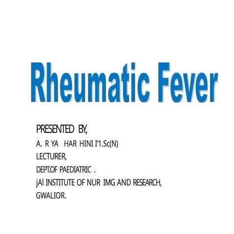 Rheumatic fever | PPT
