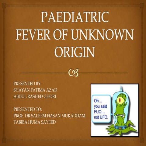 Fever of unknown origin | PDF