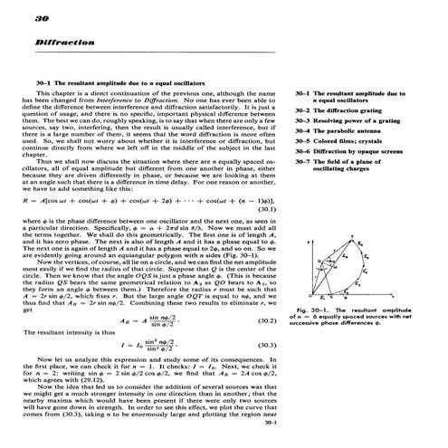 Feynman physics lectures v1 ch30 1962 02-23 diffraction | PDF