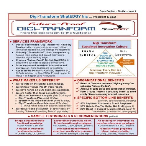 Frank Feather - CV/Resume - Digital Transformation Consulting | PDF
