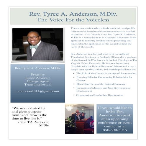 Rev. Anderson's Speaker Page | PDF