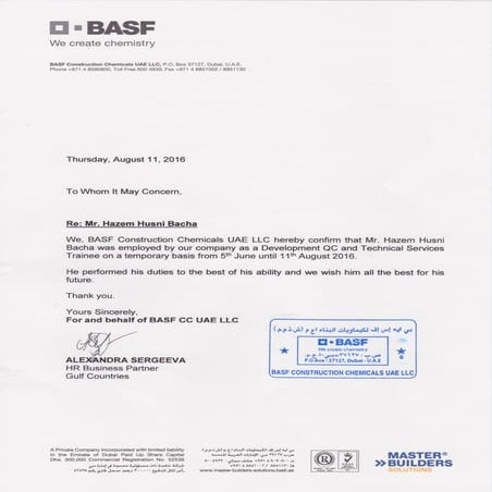 BASF Certificate | PDF