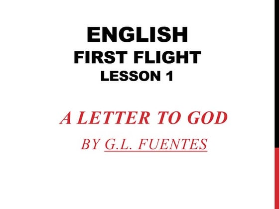 NCERT Class 10 First Flight Chapter-1 a Letter To God | PPTX