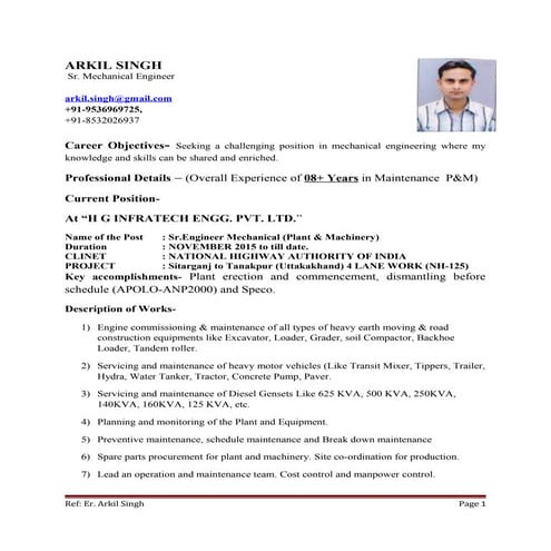 ARKIL SINGH CV | DOC